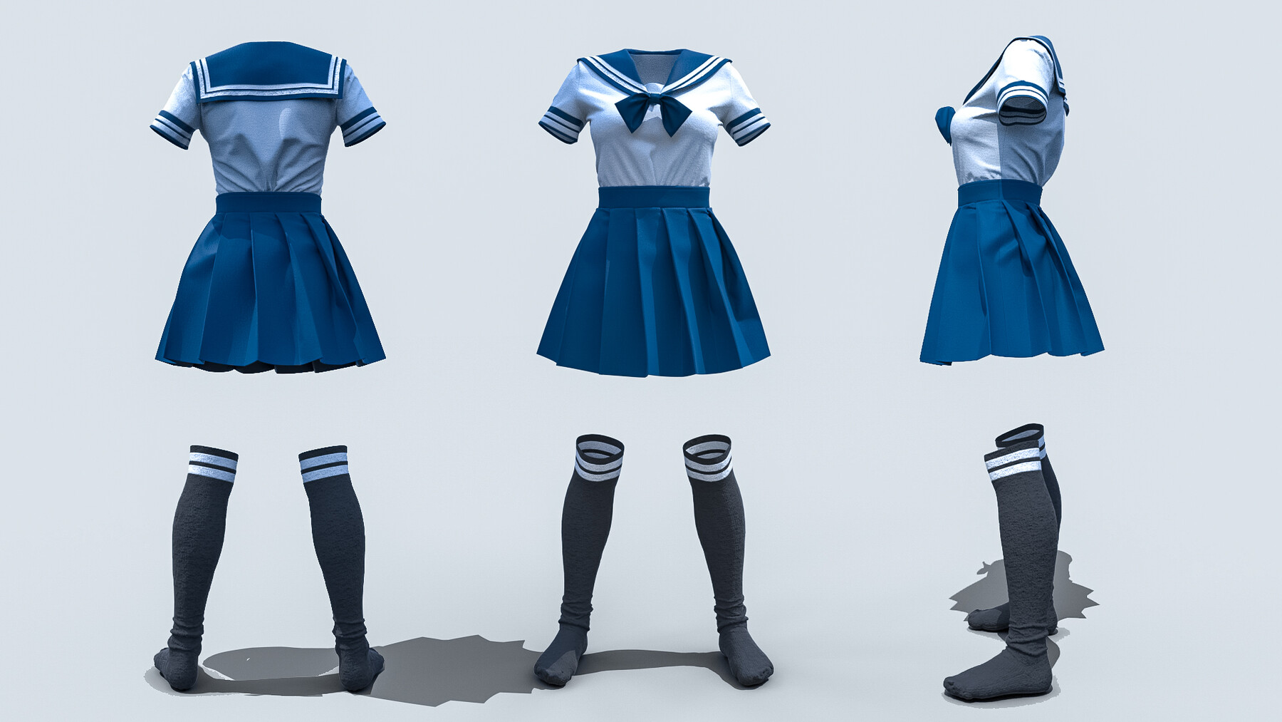 ArtStation - Realistic 3D Models Of School Uniforms | Game Assets