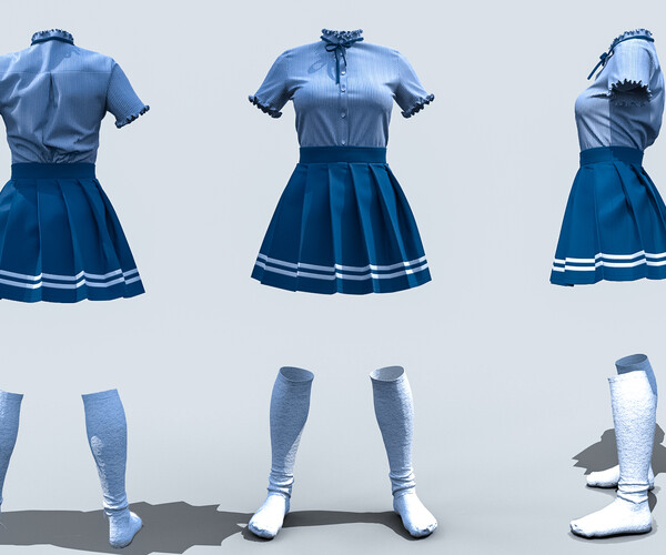 ArtStation - Realistic 3D Models Of School Uniforms | Game Assets