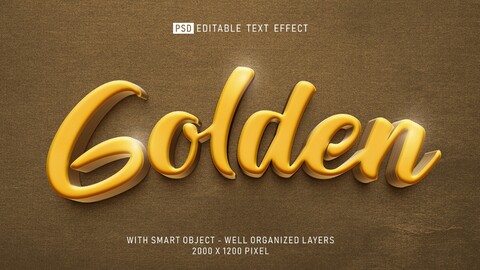 ArtStation - 3D Golden. PSD fully editable text effect. Layer style PSD ...