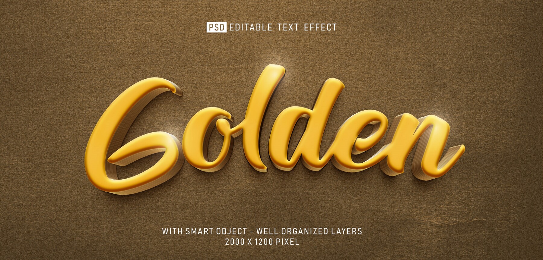 ArtStation - 3D Golden. PSD fully editable text effect. Layer style PSD ...