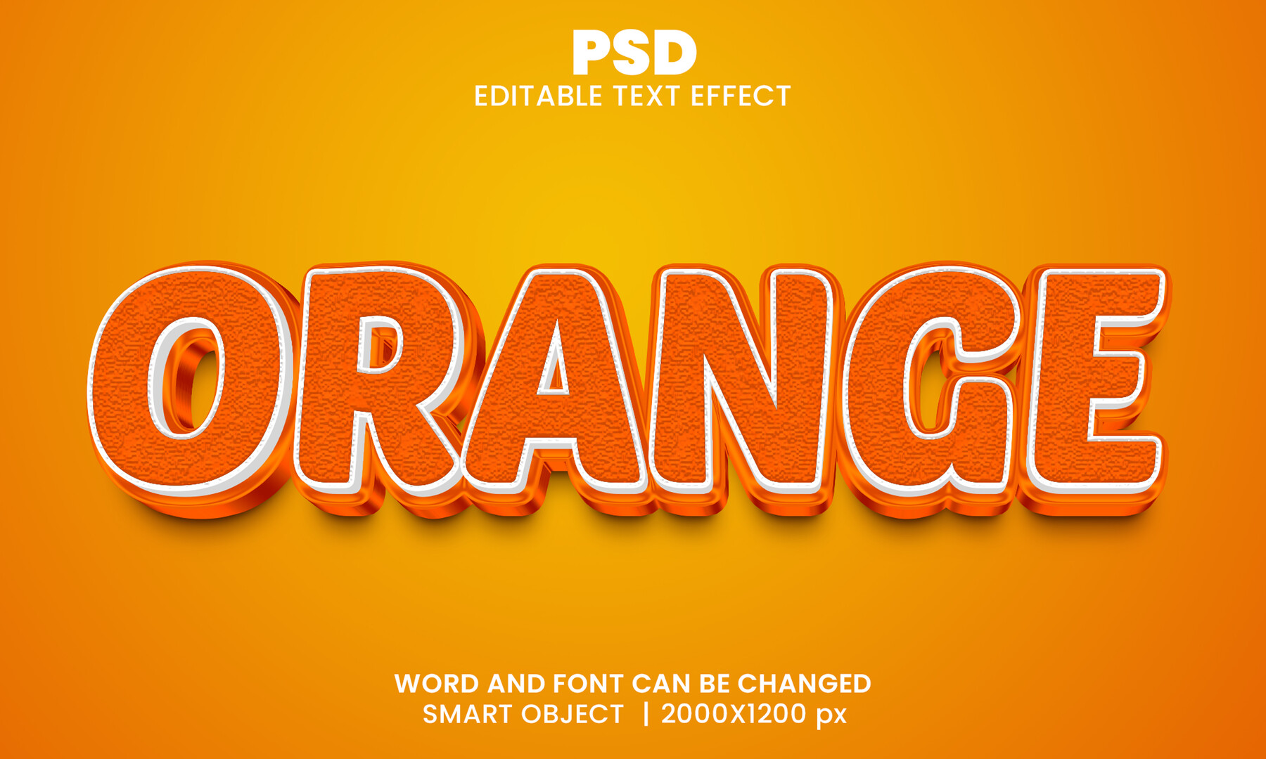 ArtStation - 3D Orange. PSD fully editable text effect. Layer style PSD ...