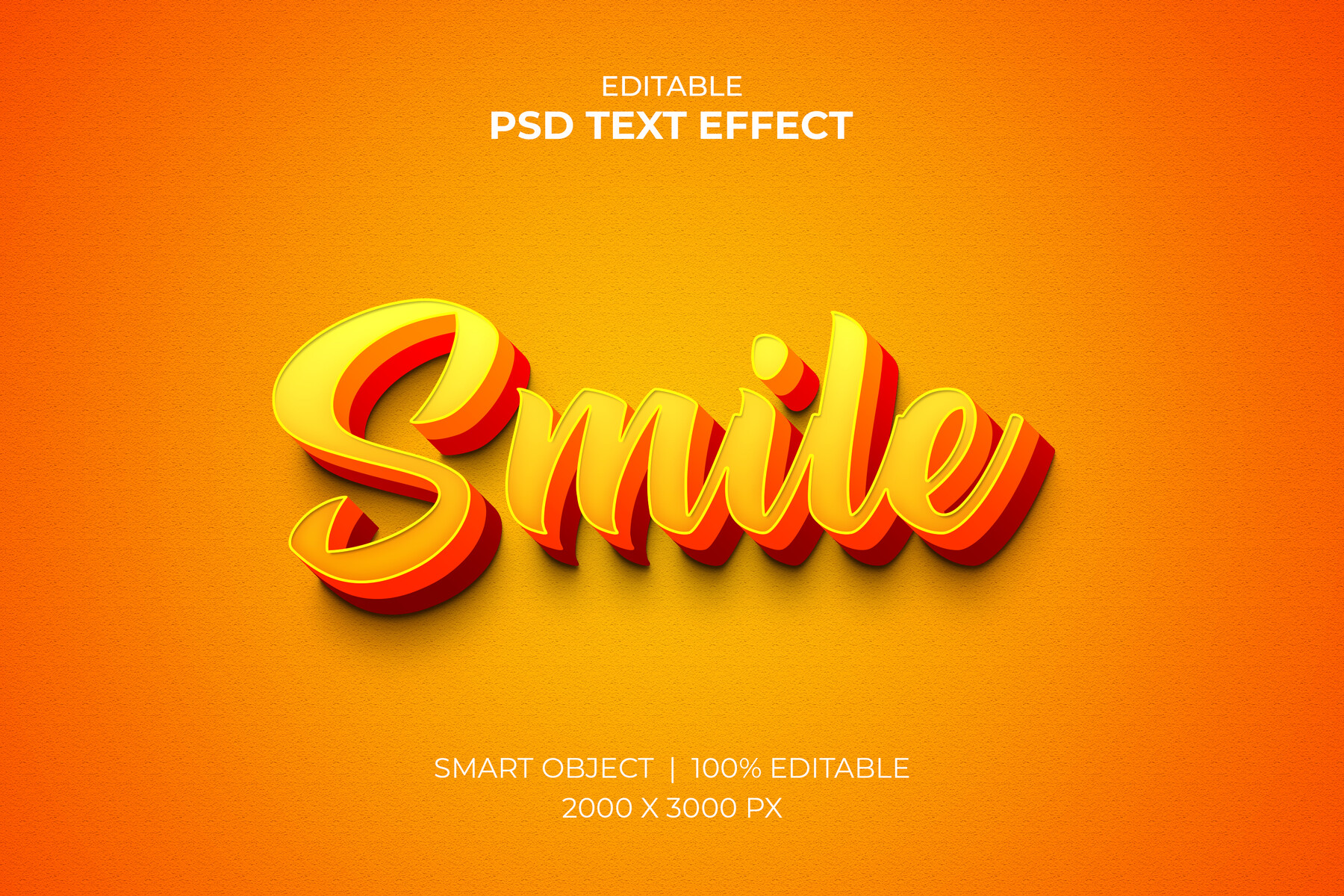 ArtStation - 3D Smile. PSD fully editable text effect. Layer style PSD ...