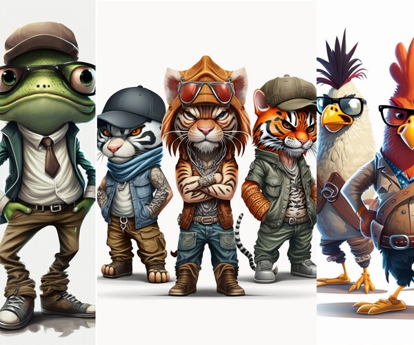ArtStation - Swag Time: 70 Animal and 30 Cartoon illustrations | Artworks