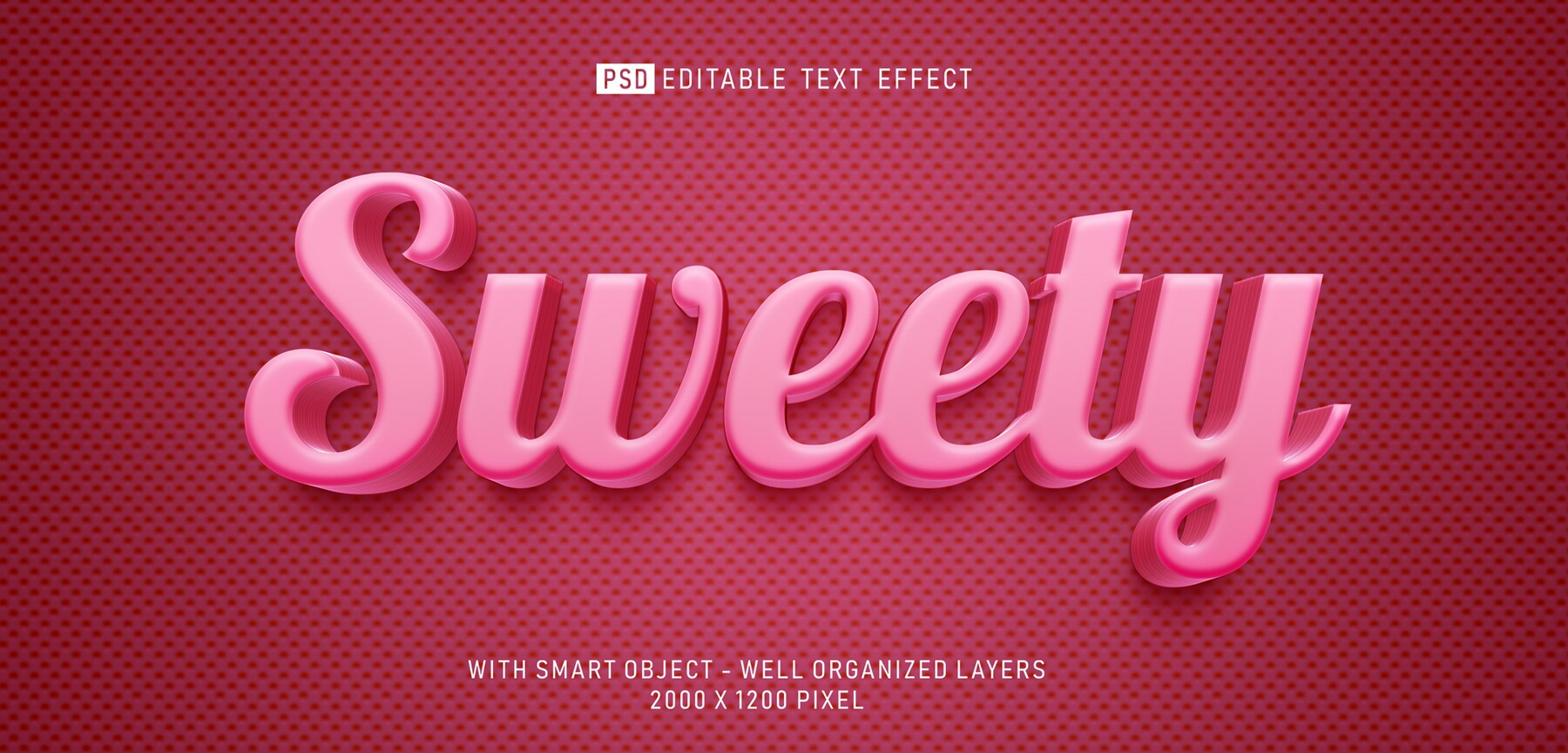 ArtStation - 3D Sweety. PSD fully editable text effect. Layer style PSD ...