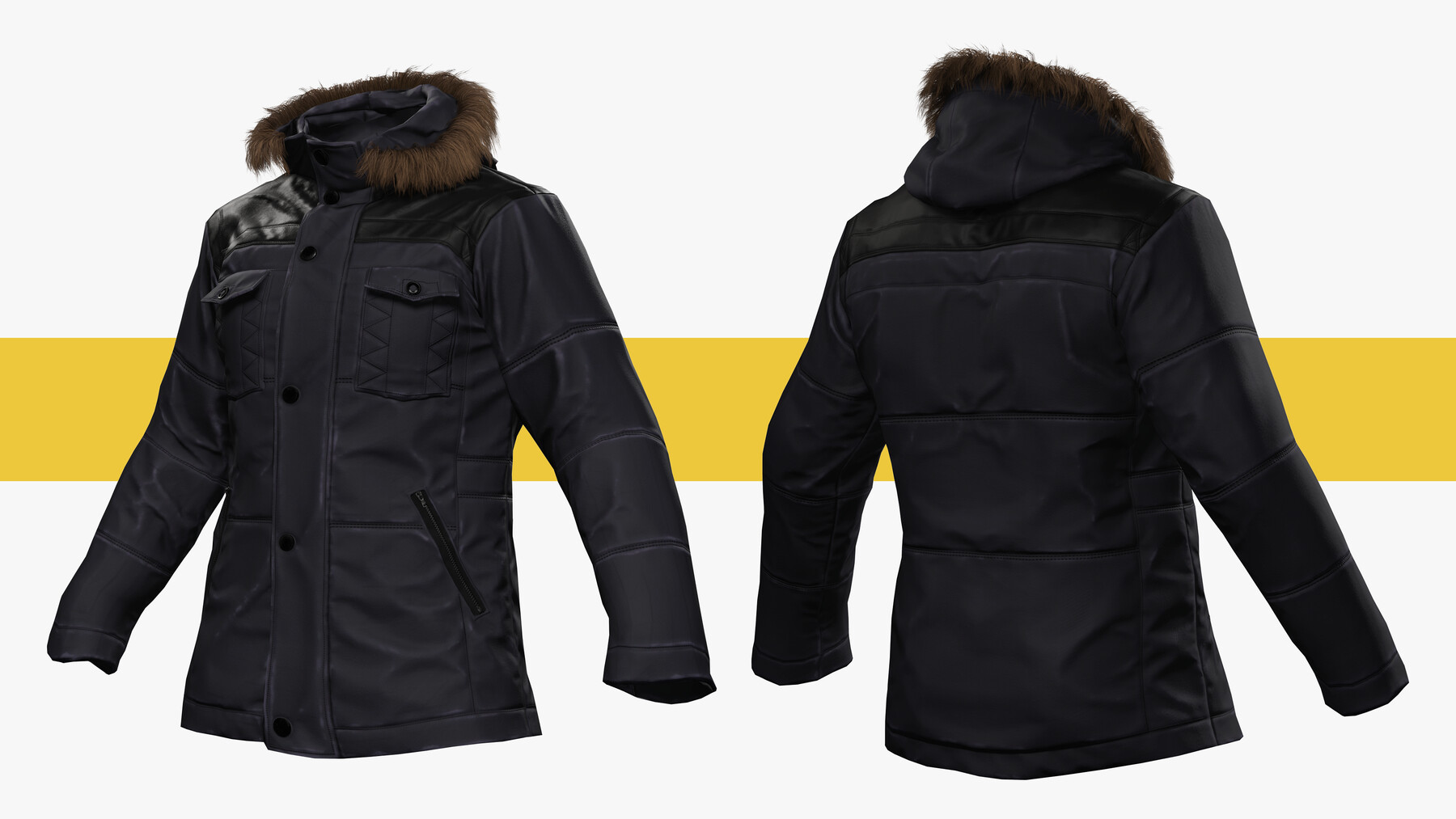 ArtStation - Coat Realistic 3D Rigged Low-poly 3D model | Game Assets