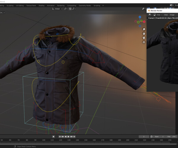 ArtStation - Coat Realistic 3D Rigged Low-poly 3D model | Game Assets
