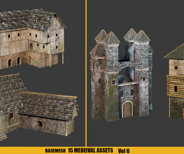ArtStation - Kitbash Medieval Assets+Texures Vol 6 | Game Assets