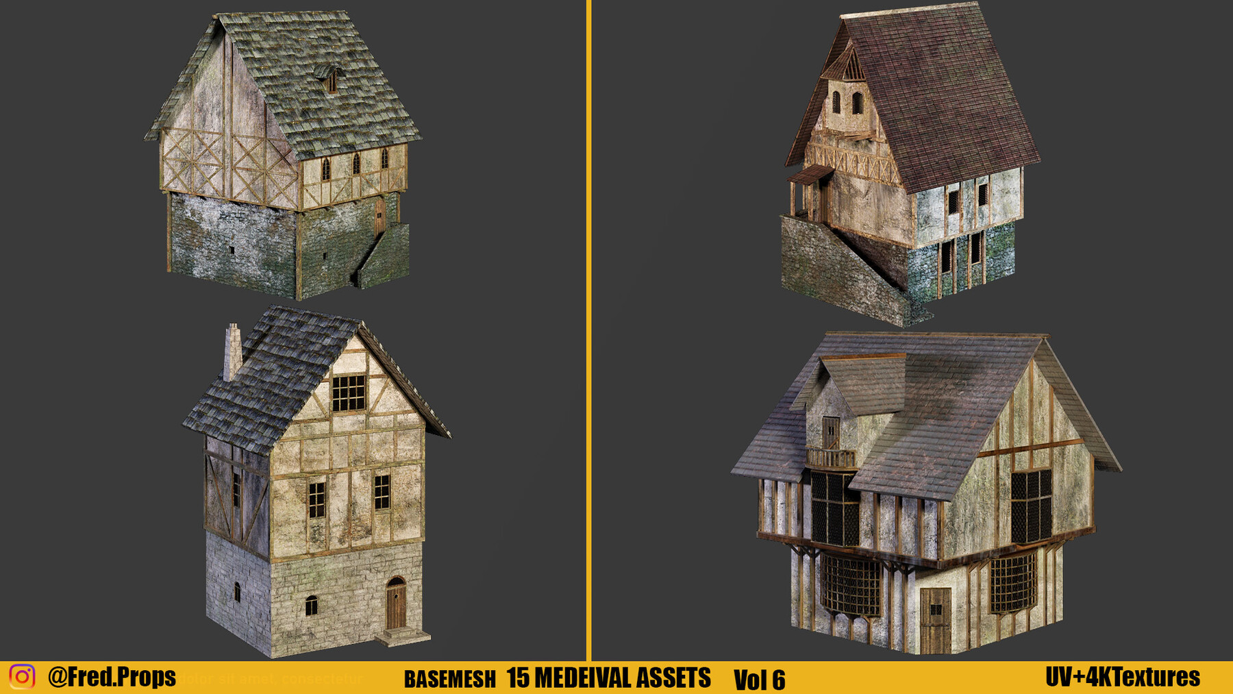 ArtStation - Kitbash Medieval Assets+Texures Vol 6 | Game Assets