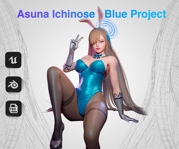ArtStation - Asuna Ichinose- Game Ready 3D model - UE4 | Game Assets