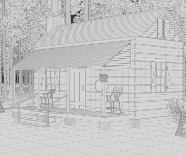 ArtStation - Old Cabin Interior 3d Scene | Resources