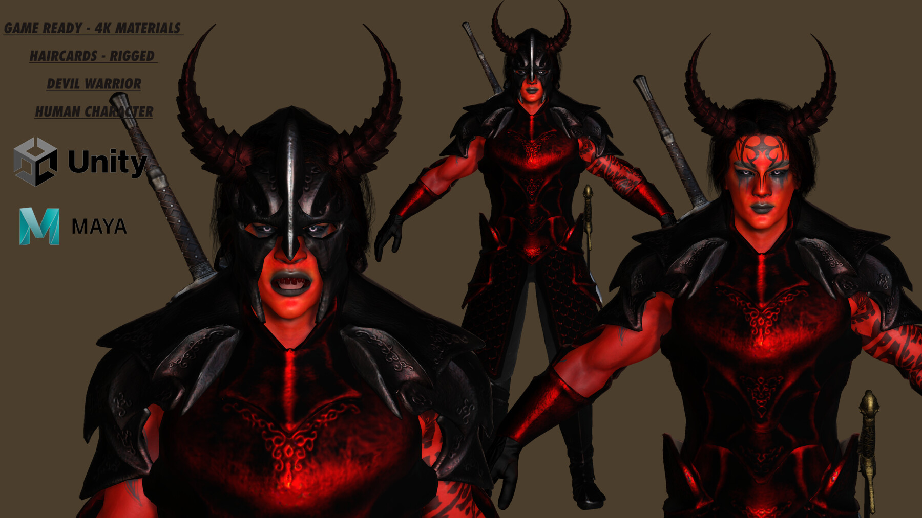 ArtStation - AAA 3D FANTASY MALE CHARACTER - THE DEVIL WARRIOR 01 ...