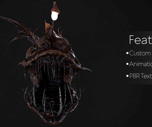 ArtStation - Fish low poly model / Anglerfish lowpoly / ocean horror ...