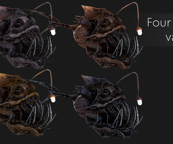 ArtStation - Fish low poly model / Anglerfish lowpoly / ocean horror ...