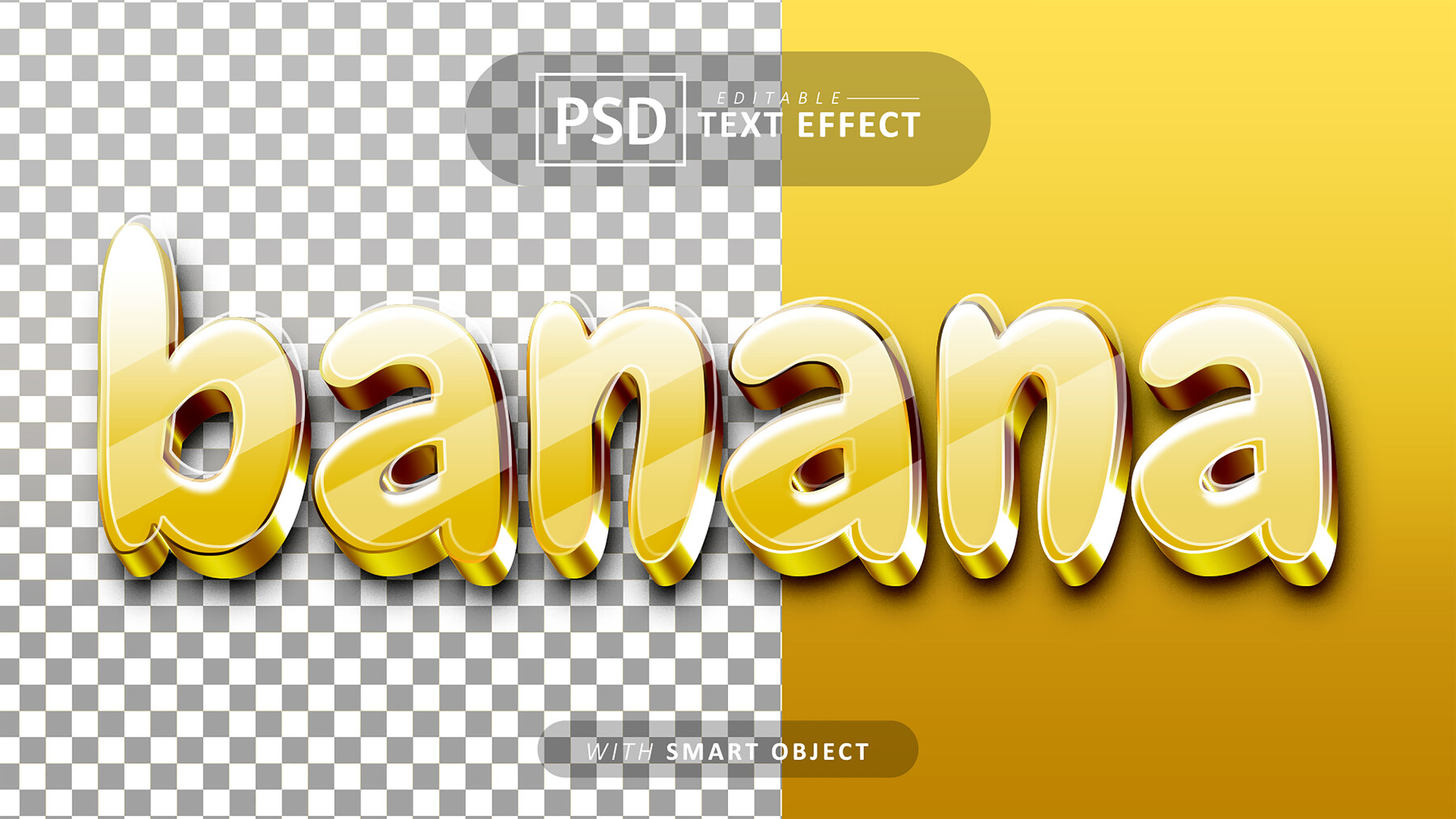 ArtStation - 3D Banana. PSD fully editable text effect. Layer style PSD ...