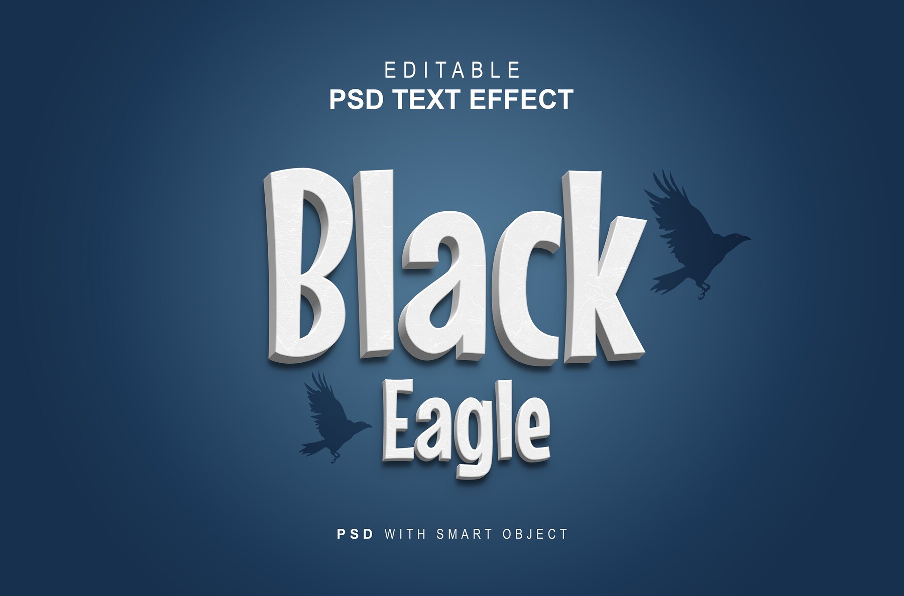 ArtStation - 3D Black Eagle. PSD fully editable text effect. Layer ...
