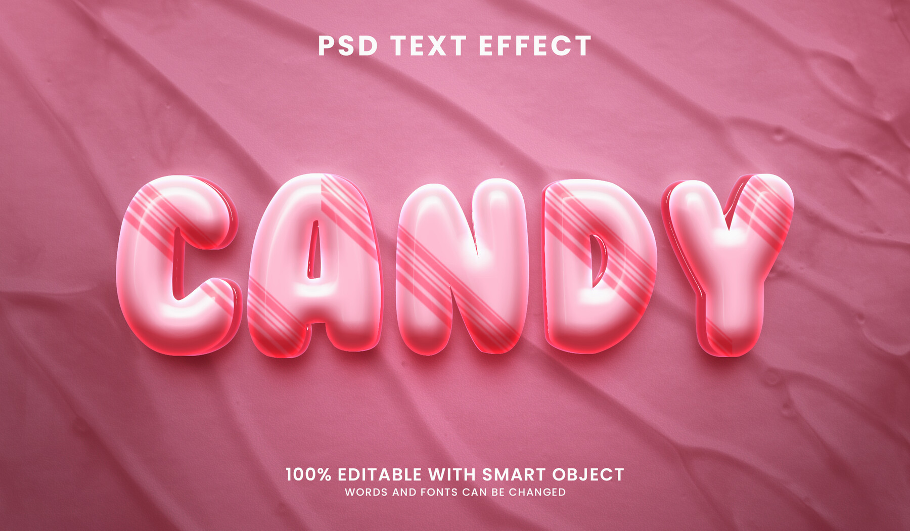 ArtStation - 3D Candy. PSD fully editable text effect. Layer style PSD ...