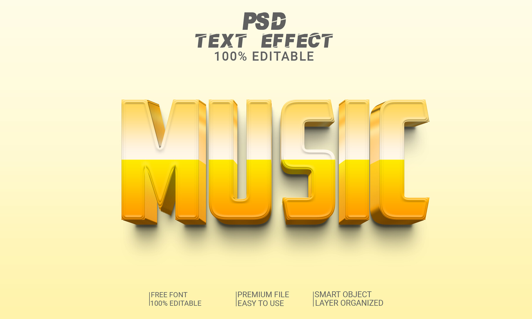 ArtStation - 3D Music. PSD fully editable text effect. Layer style PSD ...