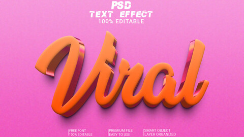 ArtStation - 3D Viral. PSD fully editable text effect. Layer style PSD ...