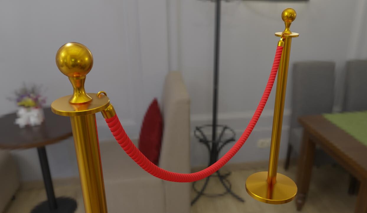 ArtStation - Queue Separator Pedestal - Organizador de Fila Low-poly 3D model | Game Assets