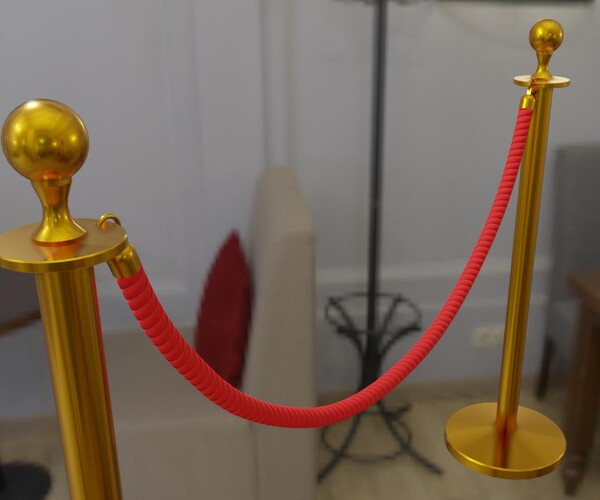 ArtStation - Queue Separator Pedestal - Organizador de Fila Low-poly 3D ...