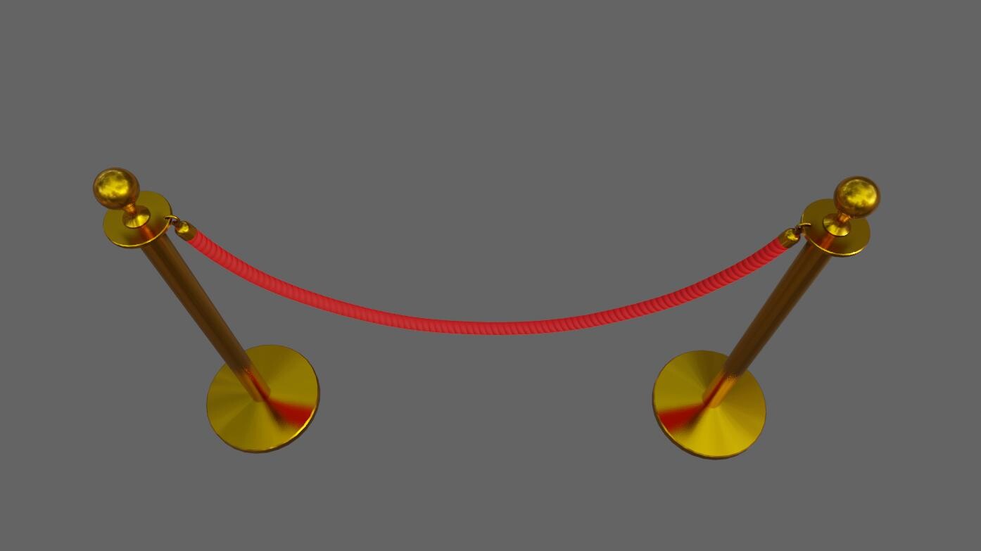 ArtStation - Queue Separator Pedestal - Organizador de Fila Low-poly 3D model | Game Assets