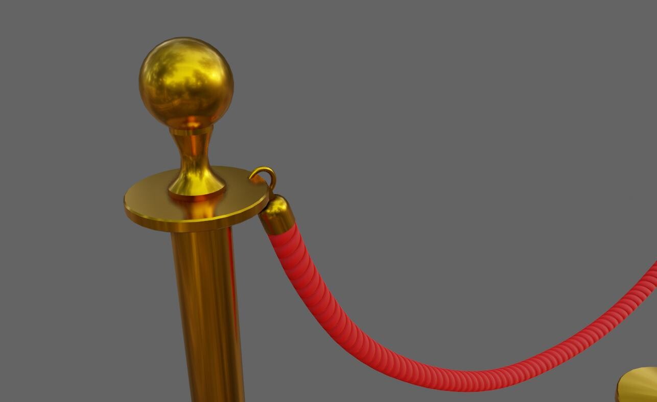 ArtStation - Queue Separator Pedestal - Organizador de Fila Low-poly 3D model | Game Assets