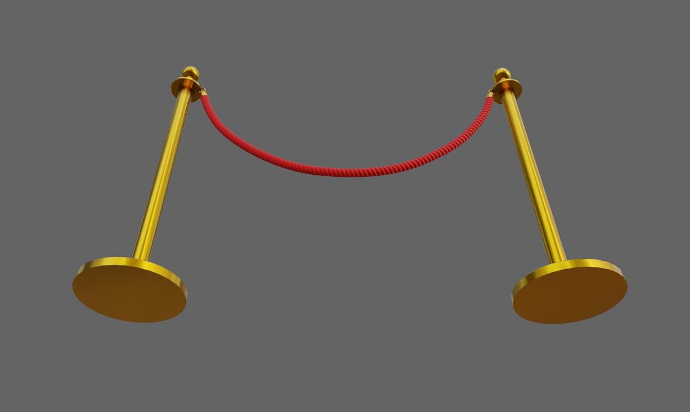 ArtStation - Queue Separator Pedestal - Organizador de Fila Low-poly 3D model | Game Assets