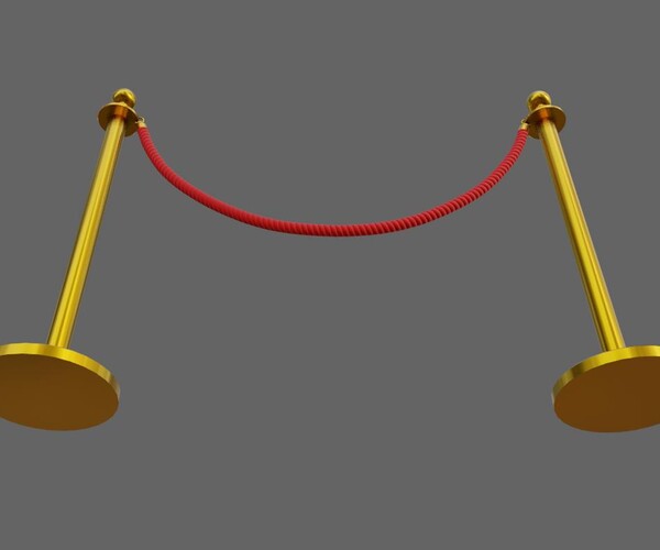 ArtStation - Queue Separator Pedestal - Organizador de Fila Low-poly 3D ...