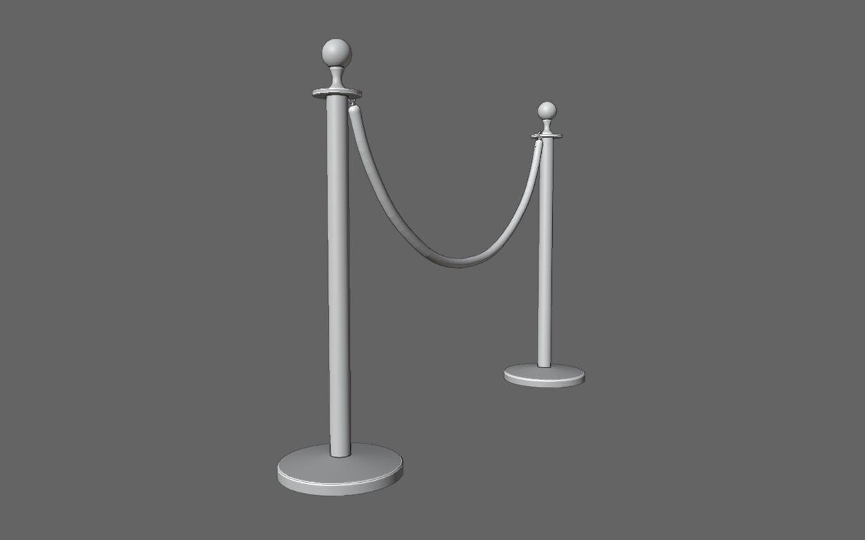 ArtStation - Queue Separator Pedestal - Organizador de Fila Low-poly 3D model | Game Assets