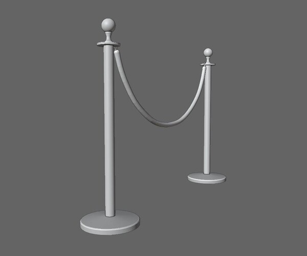 ArtStation - Queue Separator Pedestal - Organizador de Fila Low-poly 3D ...