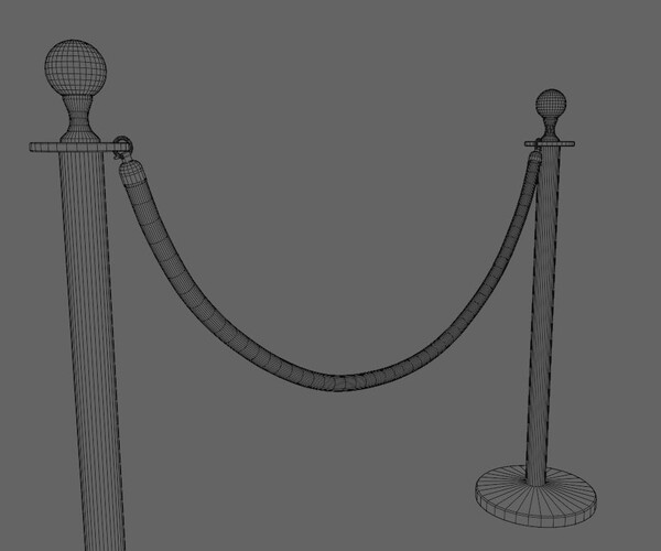 ArtStation - Queue Separator Pedestal - Organizador de Fila Low-poly 3D model | Game Assets