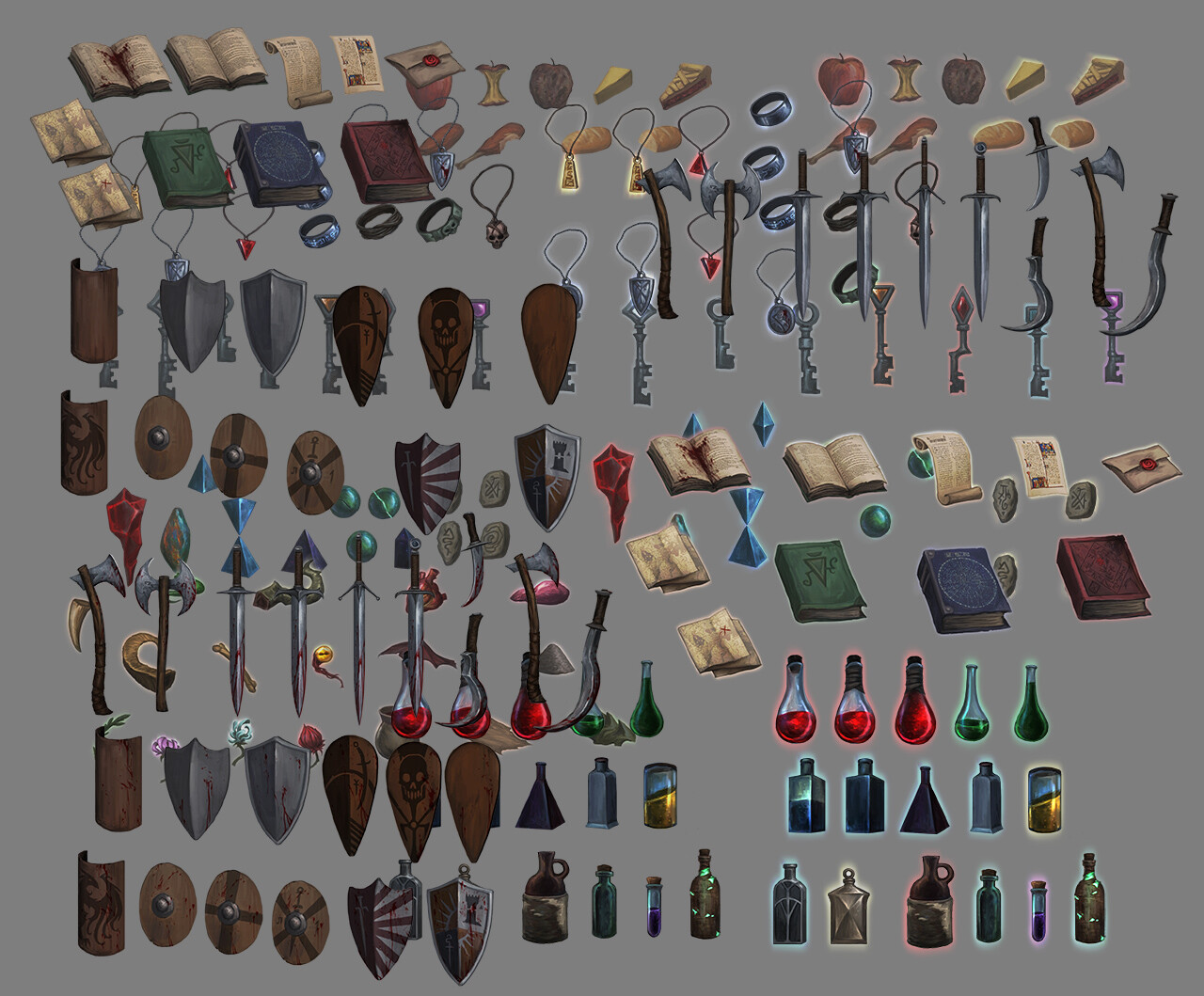 ArtStation - [2D] 110 Fantasy Items | Game Assets
