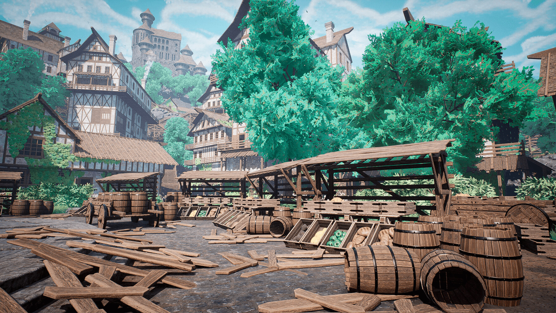 ArtStation - Modular Medieval Town - Medieval Village - Medieval City ...