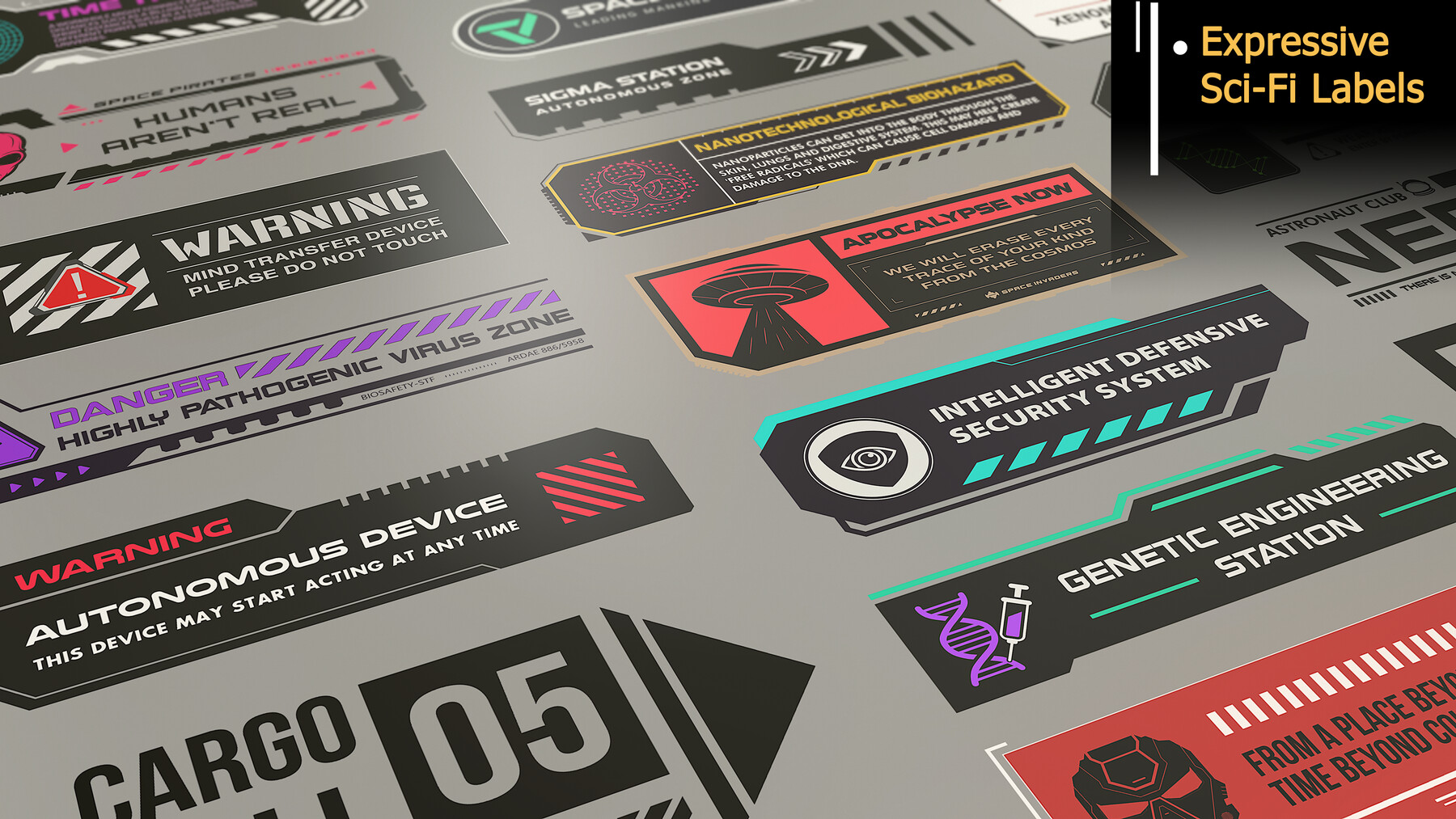 ArtStation - 470 Sci-Fi Decals-Vol 02 | Game Assets