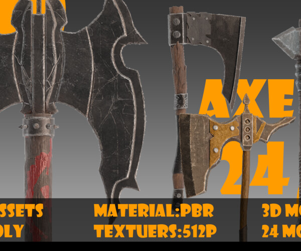 ArtStation - Axe collection-game assets-vol 02 | Game Assets