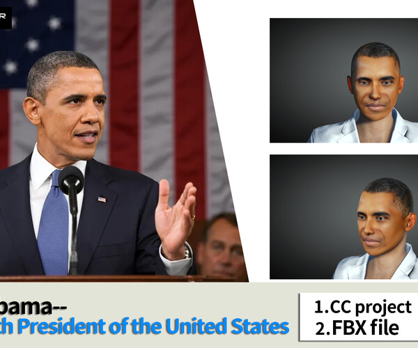 ArtStation - Barack Obama/44th President of the United States with ...