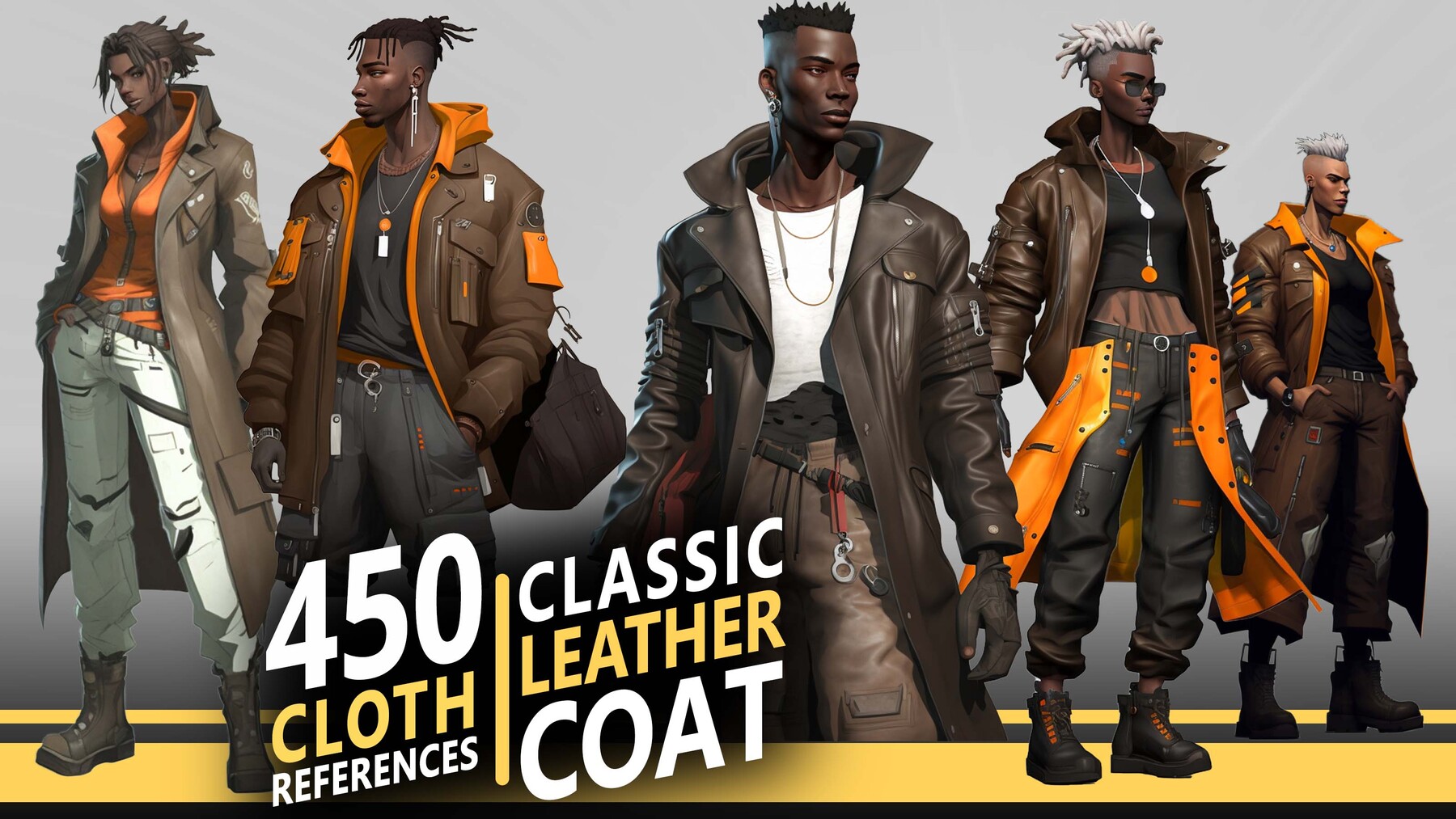 ArtStation - 400 Classic Leather Coat - Character references | Artworks