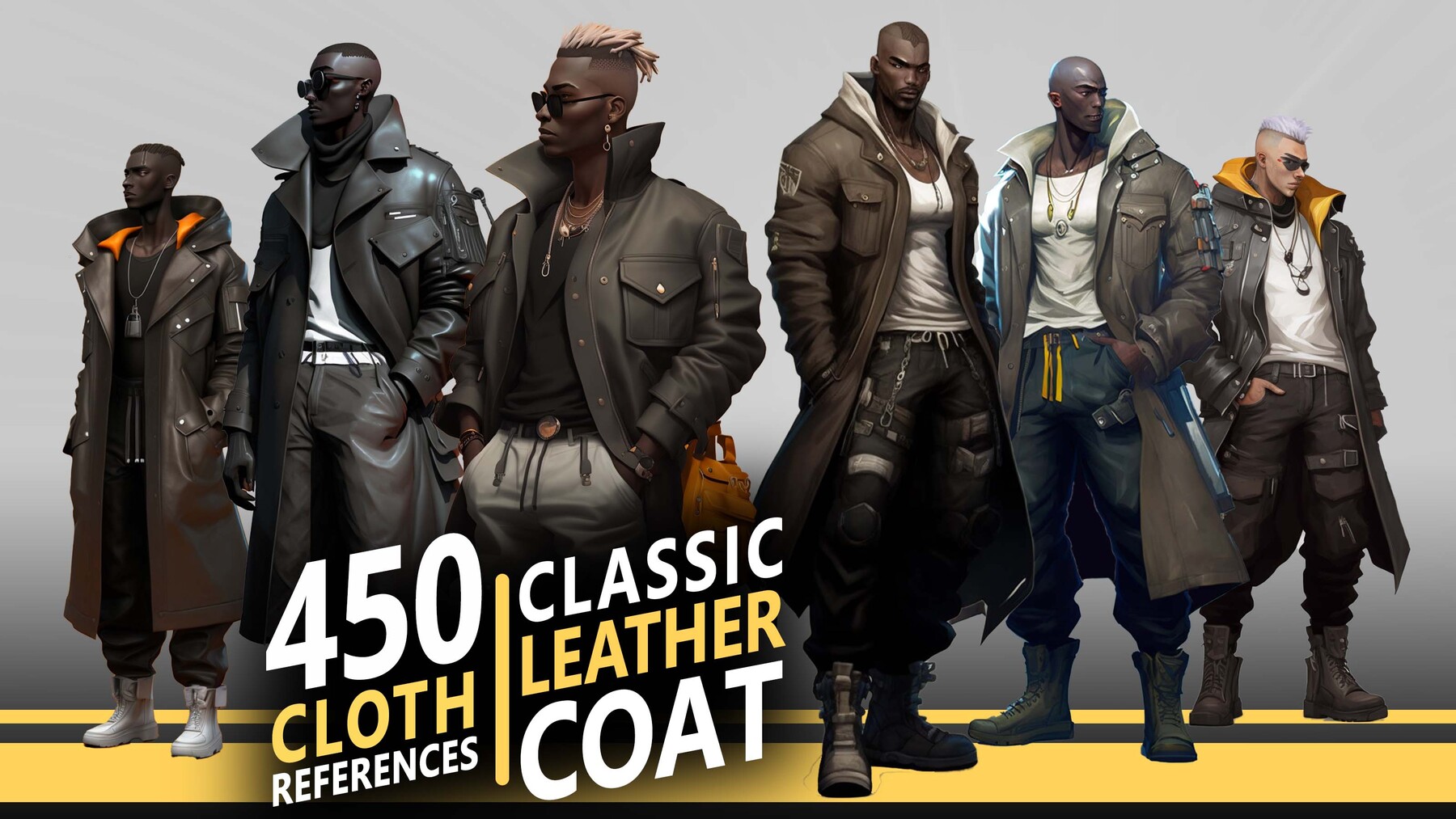 ArtStation - 400 Classic Leather Coat - Character references | Artworks