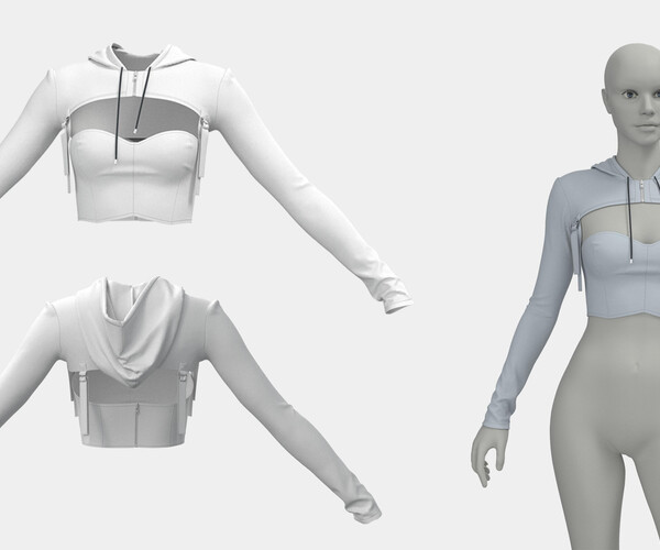 ArtStation - Crop tops _ Marvelous designer/clo3d product | Game Assets