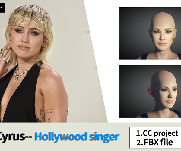 ArtStation - Miley Cyrus/Hollywood singer with blendshape and full cc3 ...