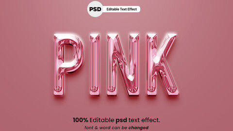 ArtStation - 3D Pink. PSD fully editable text effect. Layer style PSD ...