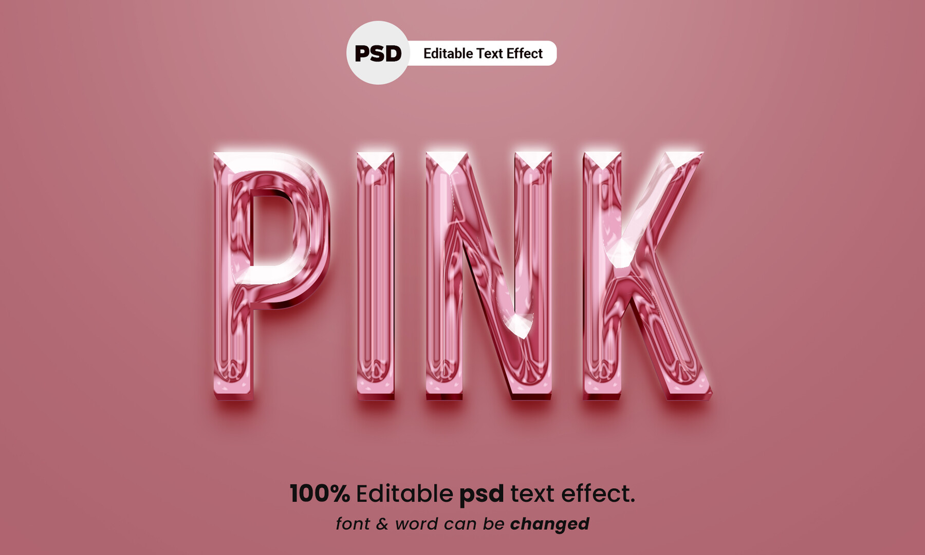 ArtStation - 3D Pink. PSD fully editable text effect. Layer style PSD ...