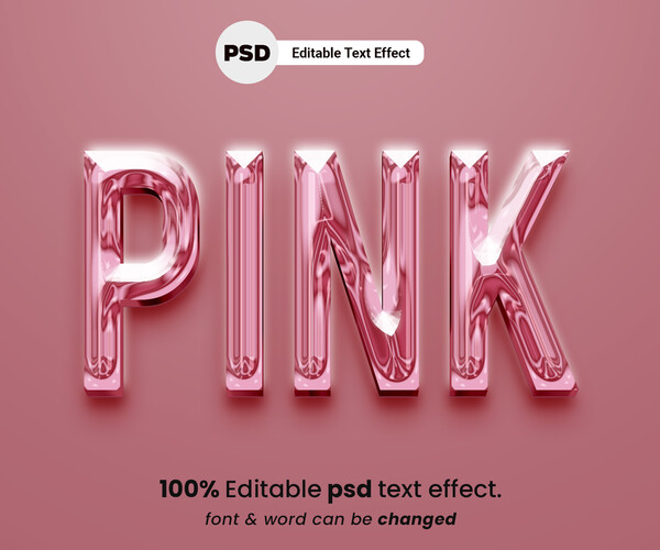 ArtStation - 3D Pink. PSD fully editable text effect. Layer style PSD ...