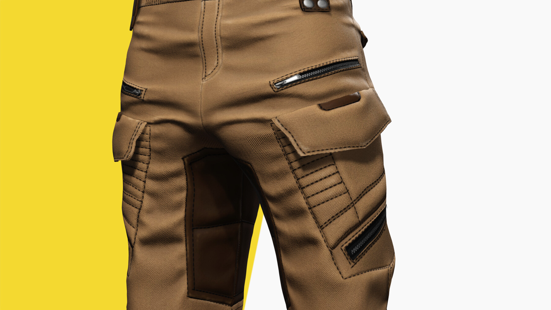 ArtStation - Realistic Pants 1 for Men Rigged Low-poly 3D model | Game ...