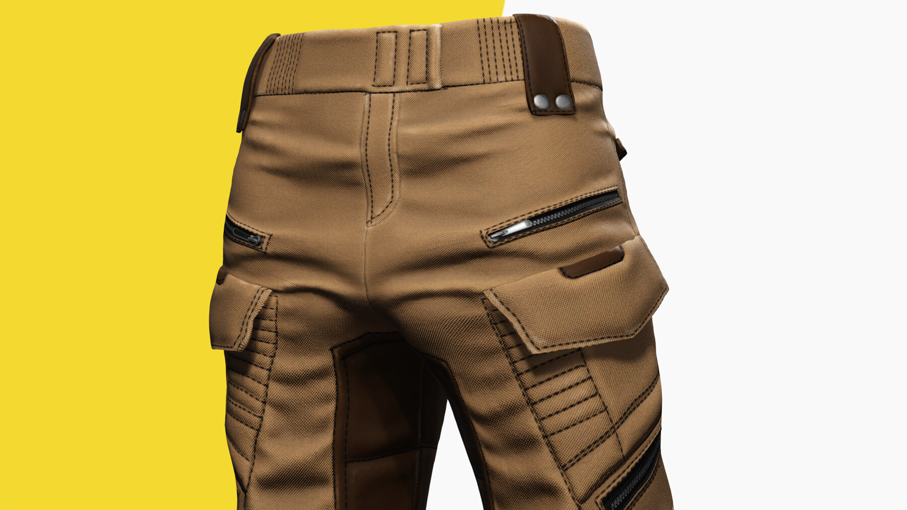 ArtStation - Realistic Pants 1 for Men Rigged Low-poly 3D model | Game ...