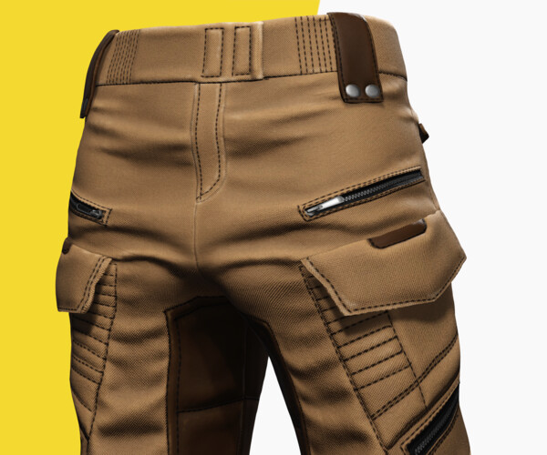 ArtStation - Realistic Pants 1 for Men Rigged Low-poly 3D model | Game ...