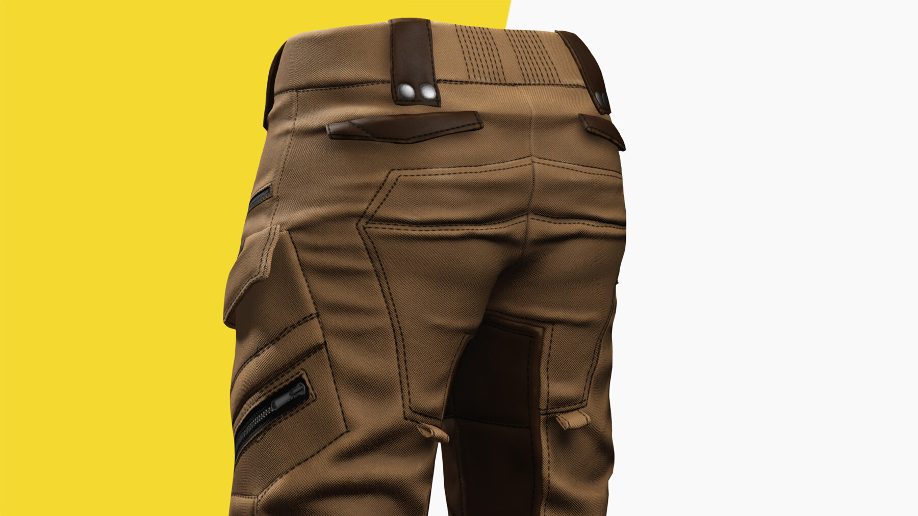 ArtStation - Realistic Pants 1 for Men Rigged Low-poly 3D model | Game ...