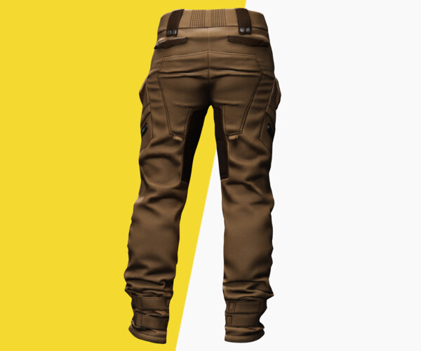 ArtStation - Realistic Pants 1 for Men Rigged Low-poly 3D model | Game ...