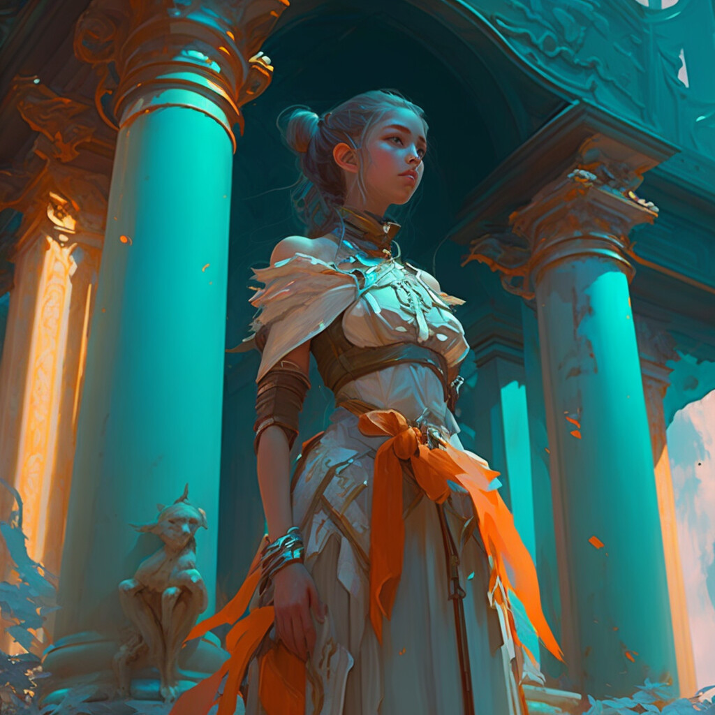 ArtStation - Complementary Contrasts: A Serene Beauty Amidst Classical ...