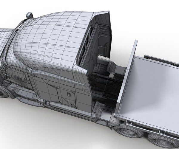 ArtStation - Peterbilt 579 dropdeck trailer | Game Assets